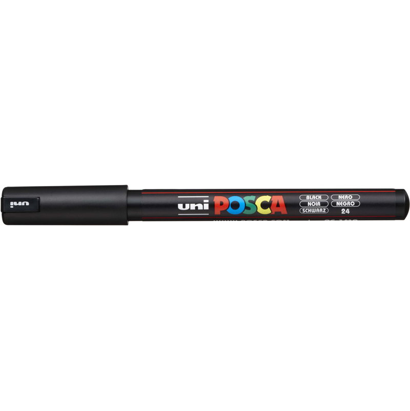 Posca Marker schwarz-24 PC-1MR (Extrafein) 0,7 mm | Künstlerbedarf ...